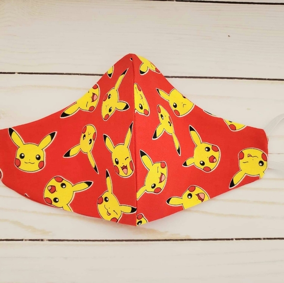 Handmade | Other | Face Mask Pokemon Pikachu Head Cotton Pocket | Poshmark